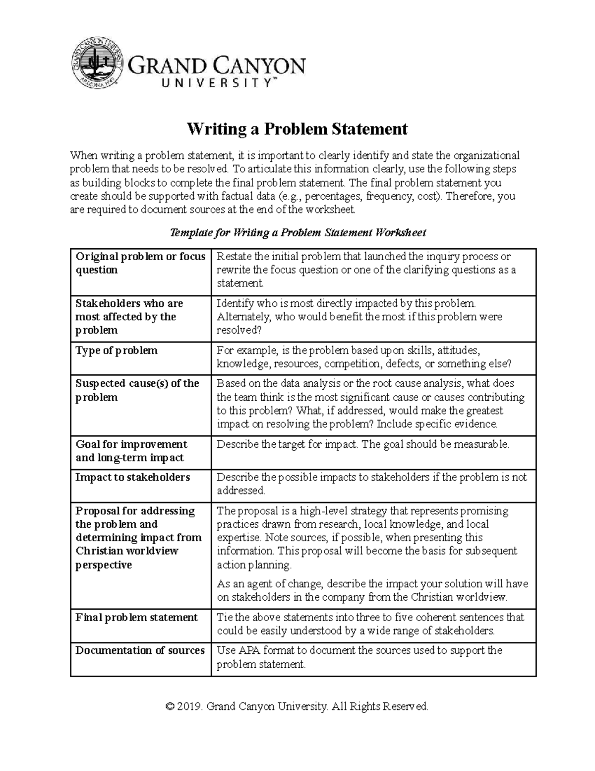 Anne week 1 Bus 470 (1) (3) - Writing a Problem Statement When writing ...