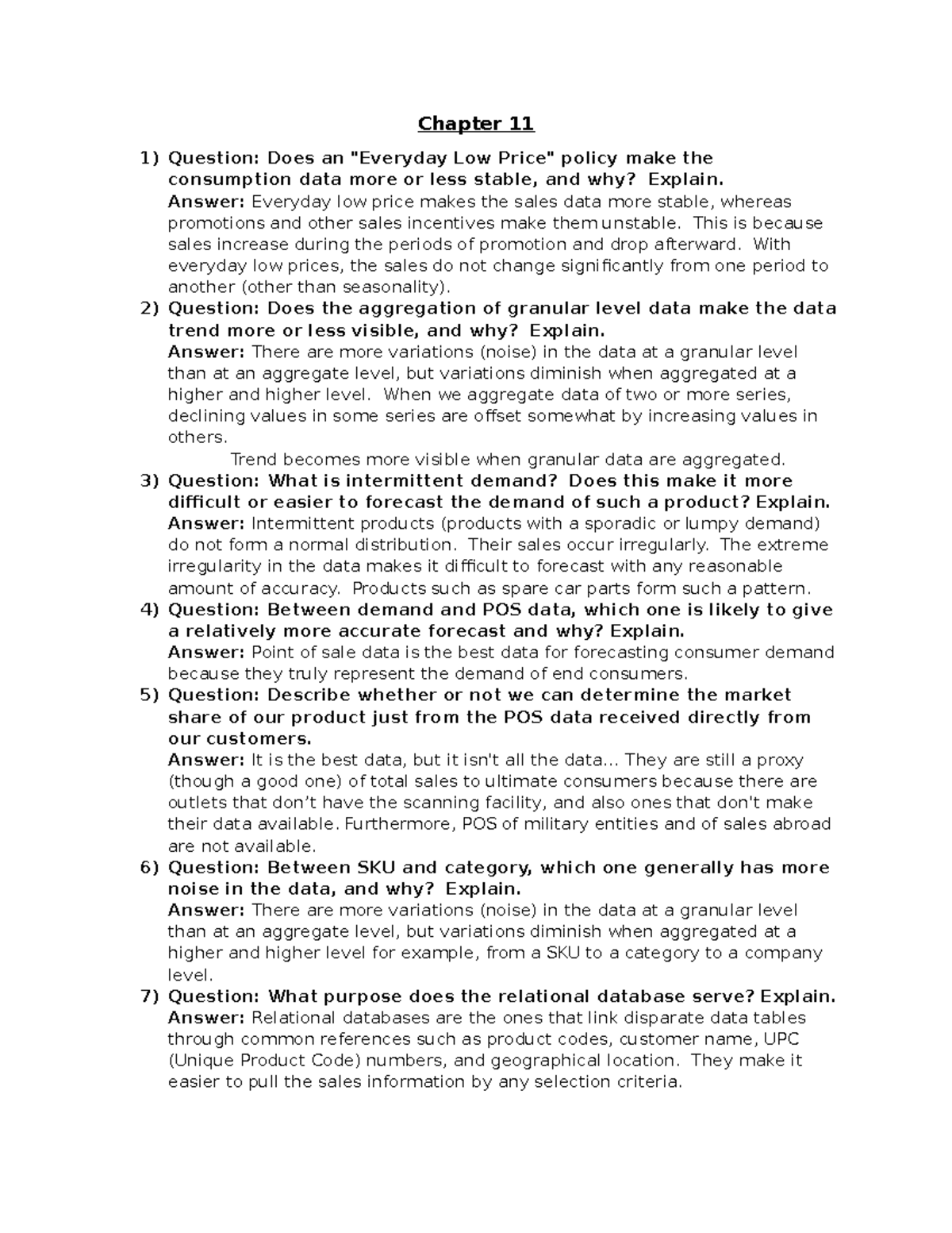Book Club - Exam 2 - Fundamentals of Demand Planning & Forecasting ...