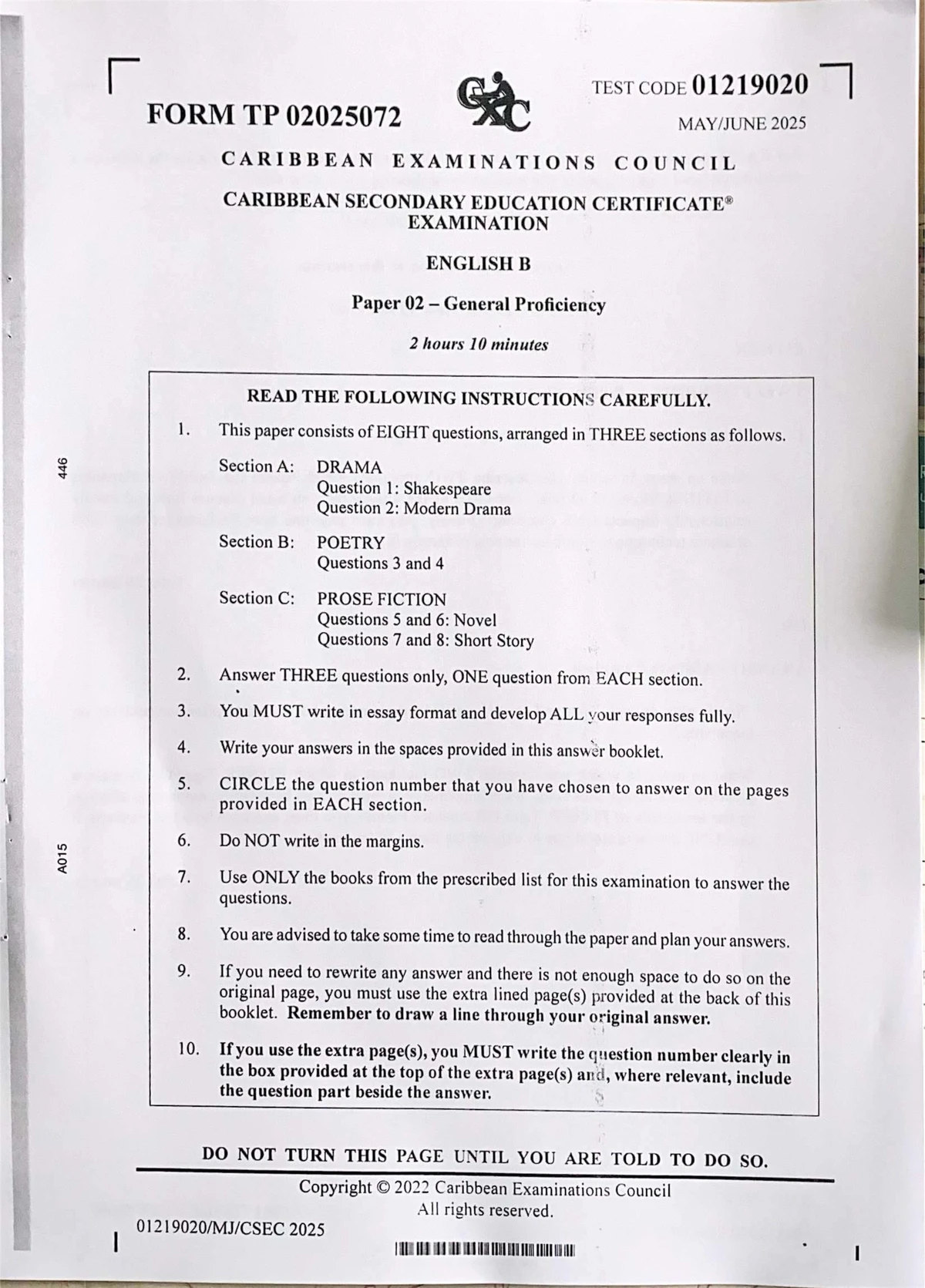 CSEC Integrated Science Paper 2 - General Proficiency June 2024 - Studocu