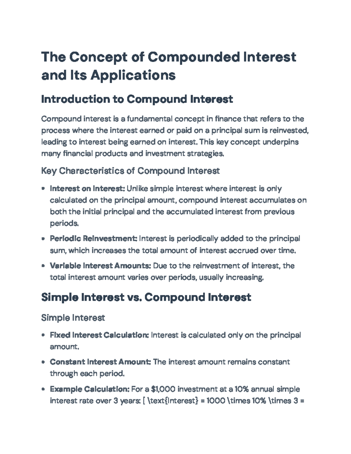 Understanding Compound Interest: Applications and Key Characteristics ...