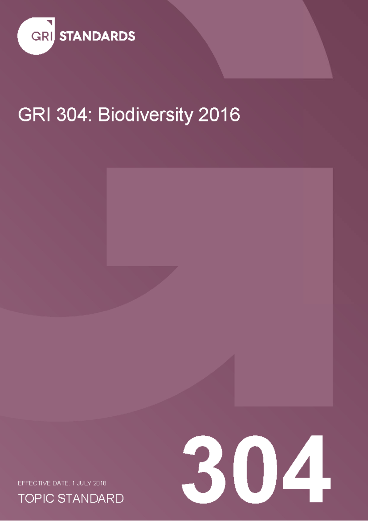 GRI 304: Biodiversity 2016 - Sustainability Reporting Standard - Studocu