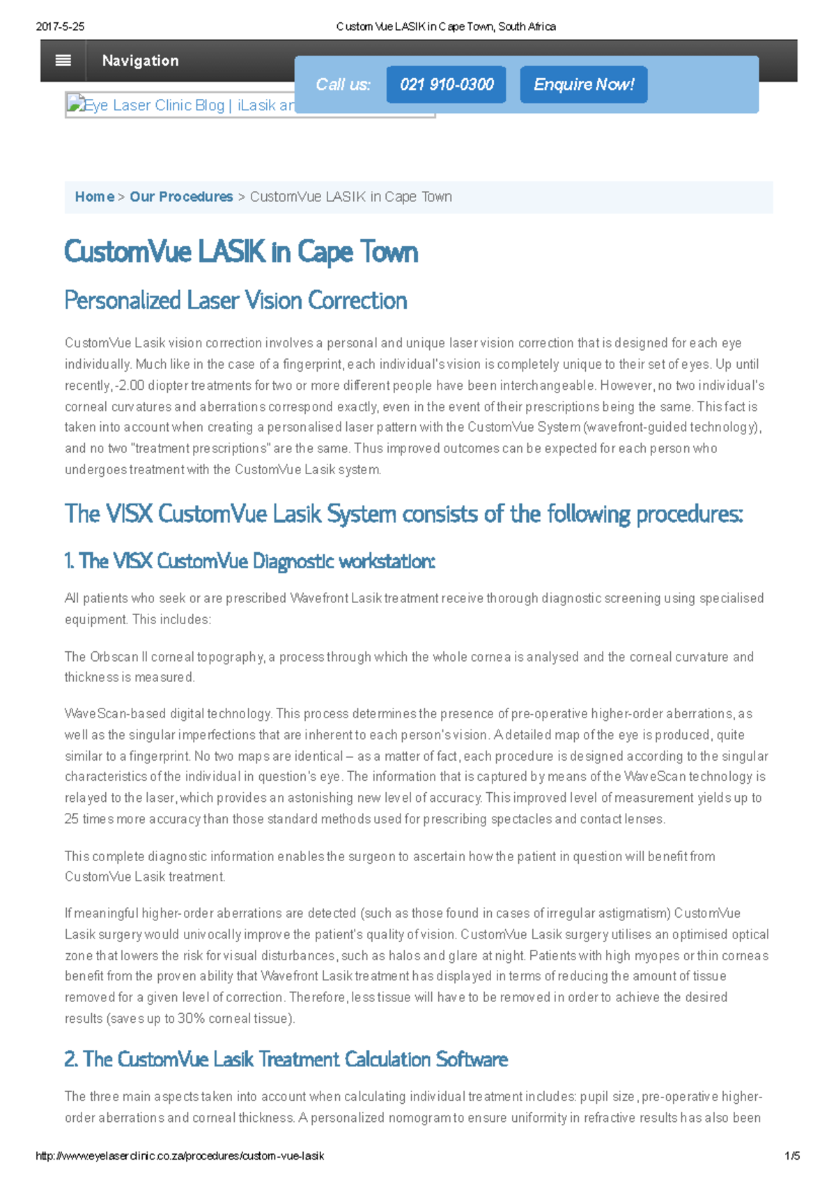 CustomVue LASIK: Personalized Eye Surgery in Cape Town, SA - Studocu