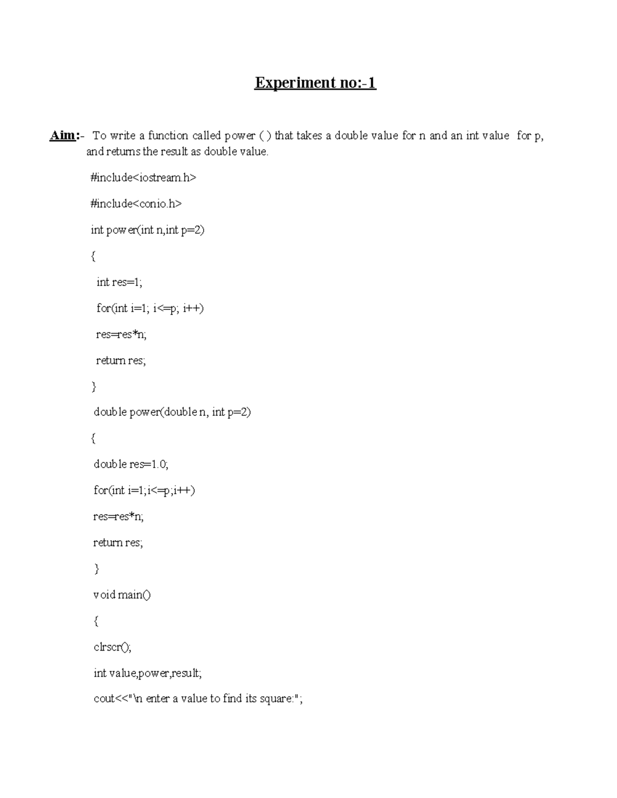 CS101: Programming Concepts - Experiment on Functions and Classes - Studocu