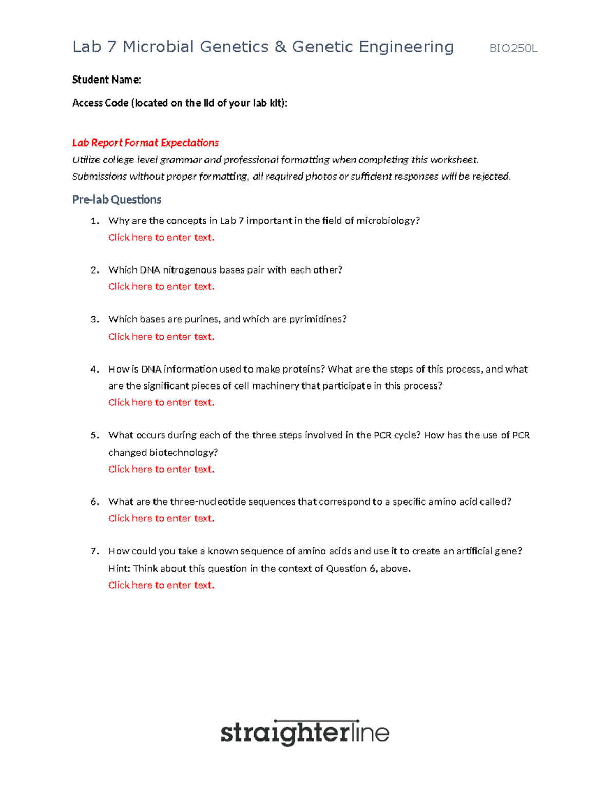 BIO250 Lab 7 - Microbiology Concepts and DNA Extraction Guide - Studocu
