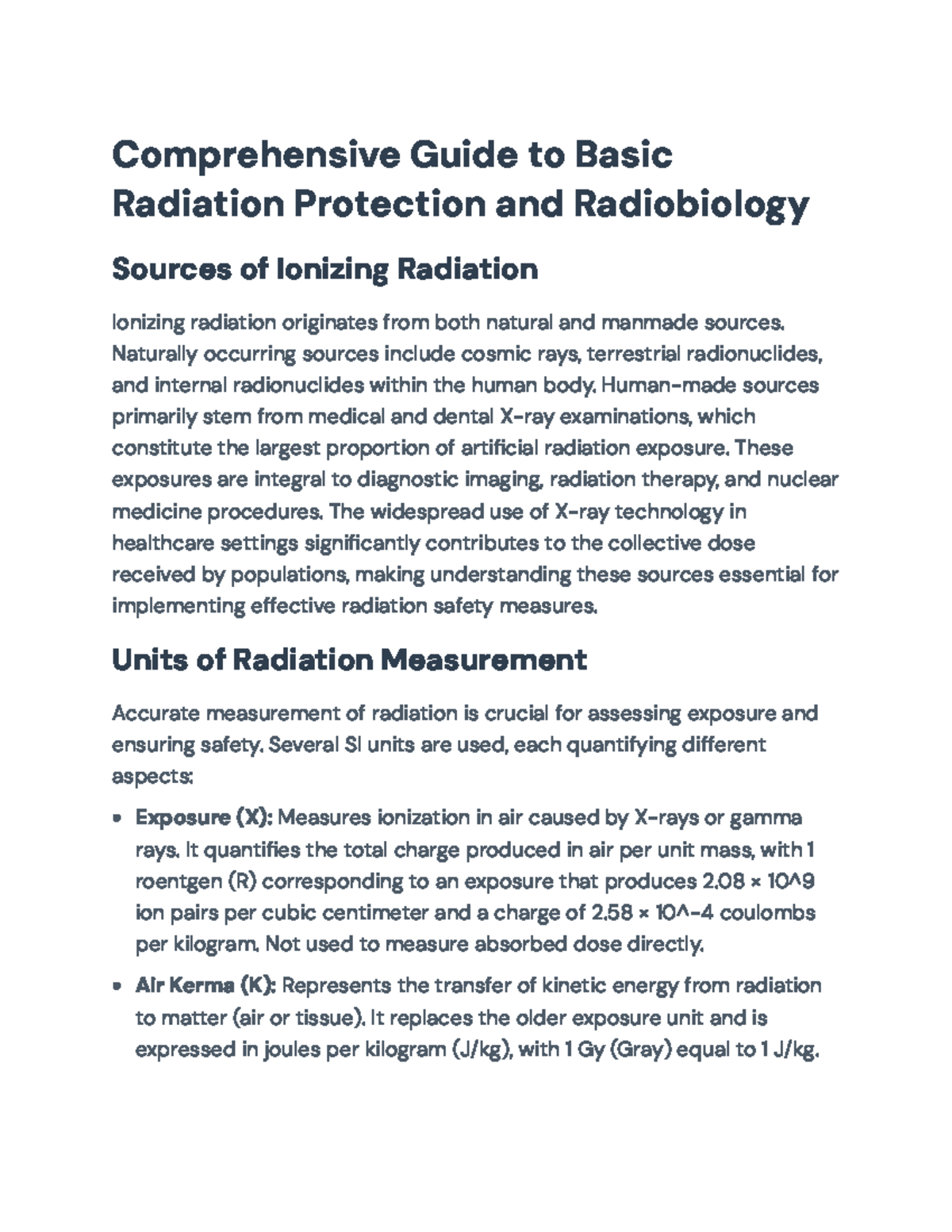 Comprehensive Overview of Radiation Protection Principles (RAD 101 ...