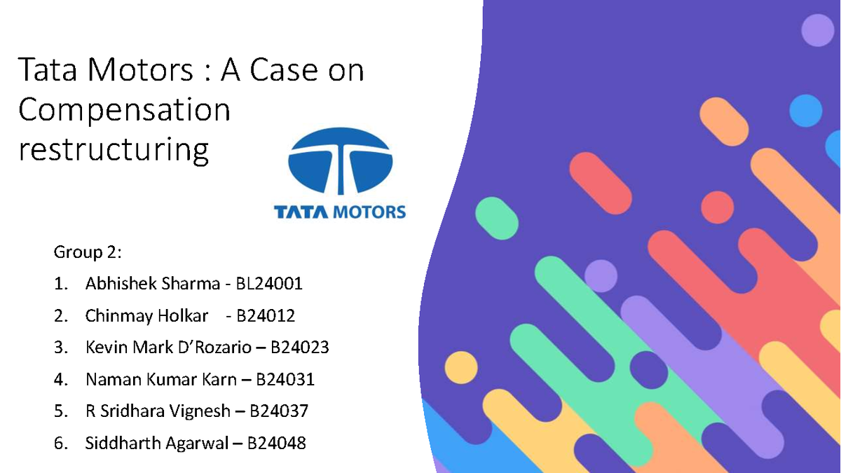 Tata Motors - Case Study - Tata Motors : A Case on Compensation ...