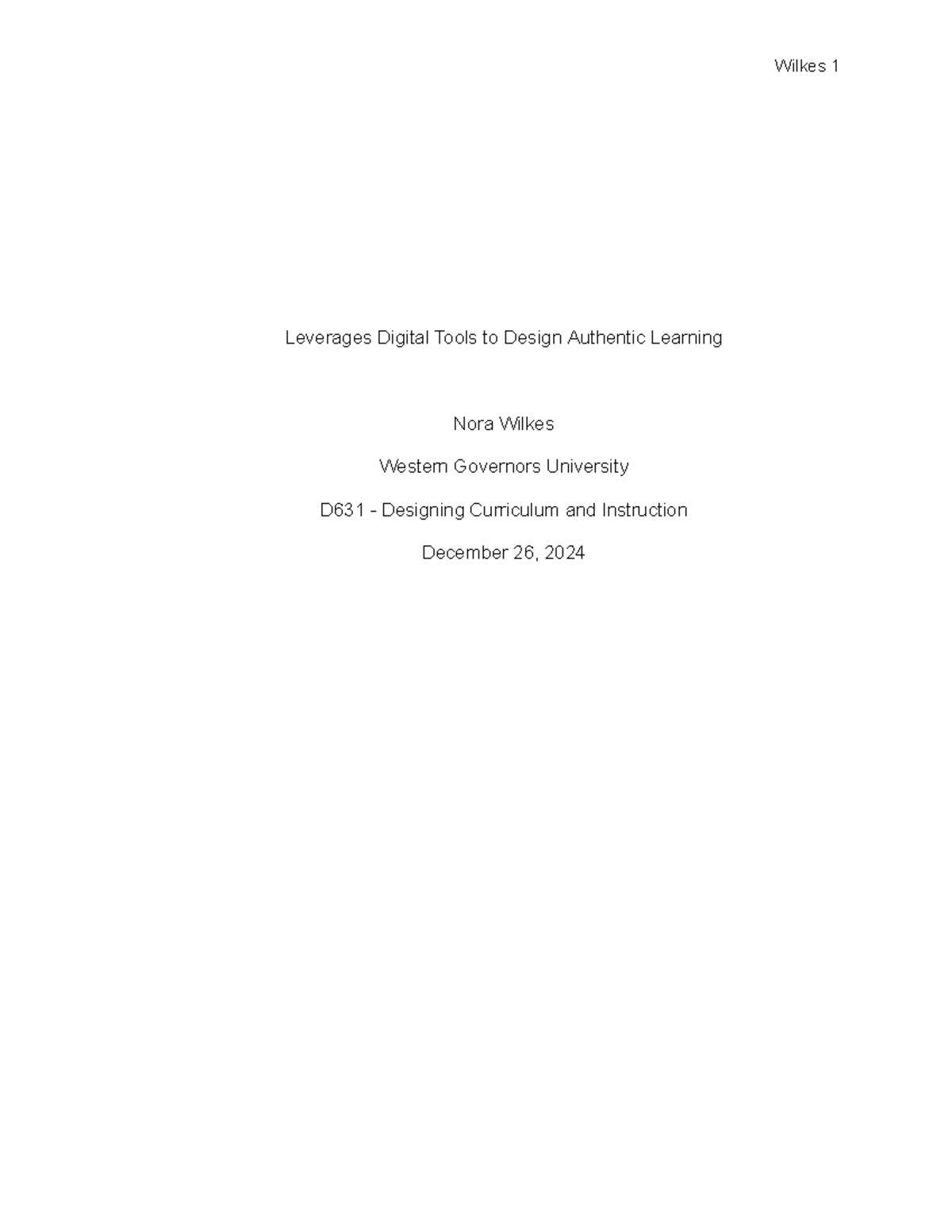 D631 Lesson Plan: Authentic Learning with Digital Tools - Studocu