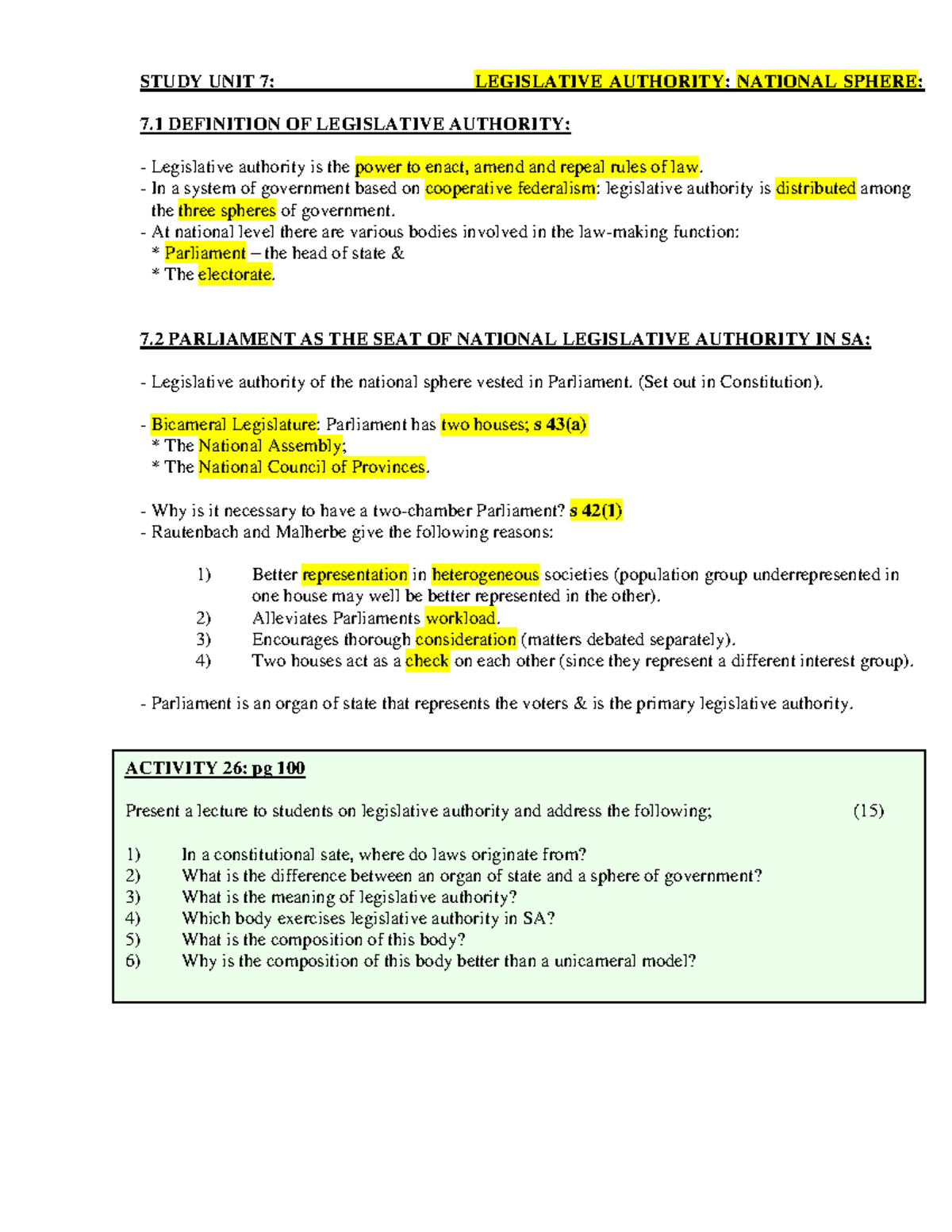 **7 Legislative Authority: A Comprehensive Overview for Students ...
