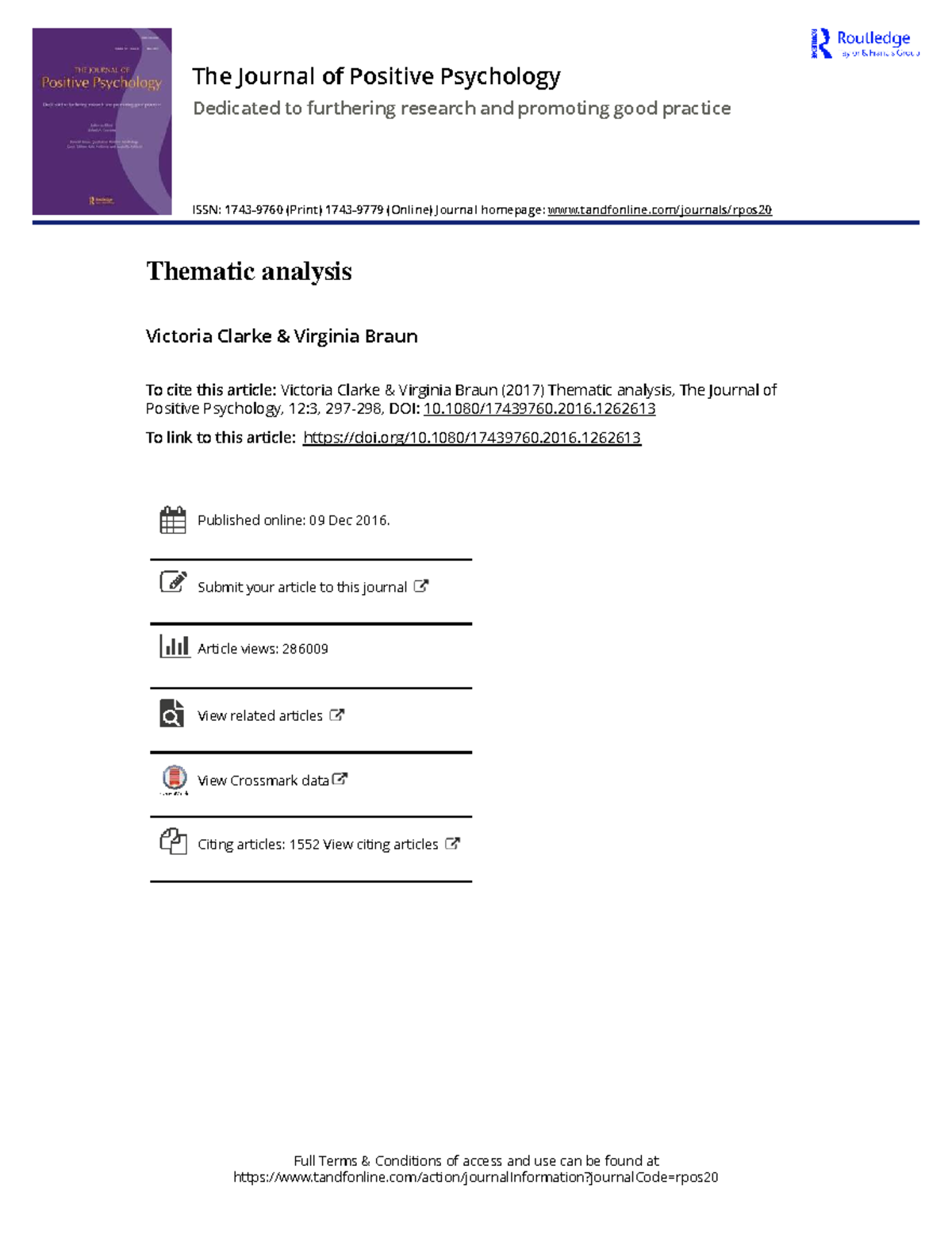 Thematic Analysis in Positive Psychology: Insights by Clarke & Braun ...