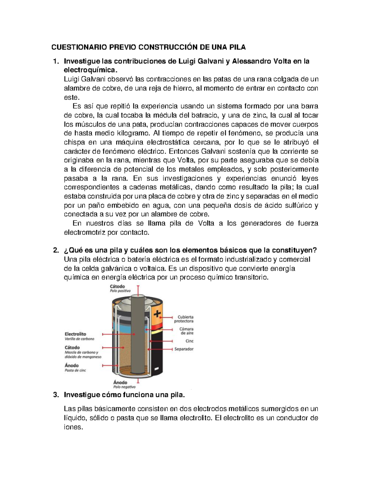 Cuestionario Previo Construcción DE UNA PILA - CUESTIONARIO PREVIO CONSTRUCCIÓN DE UNA PILA ...