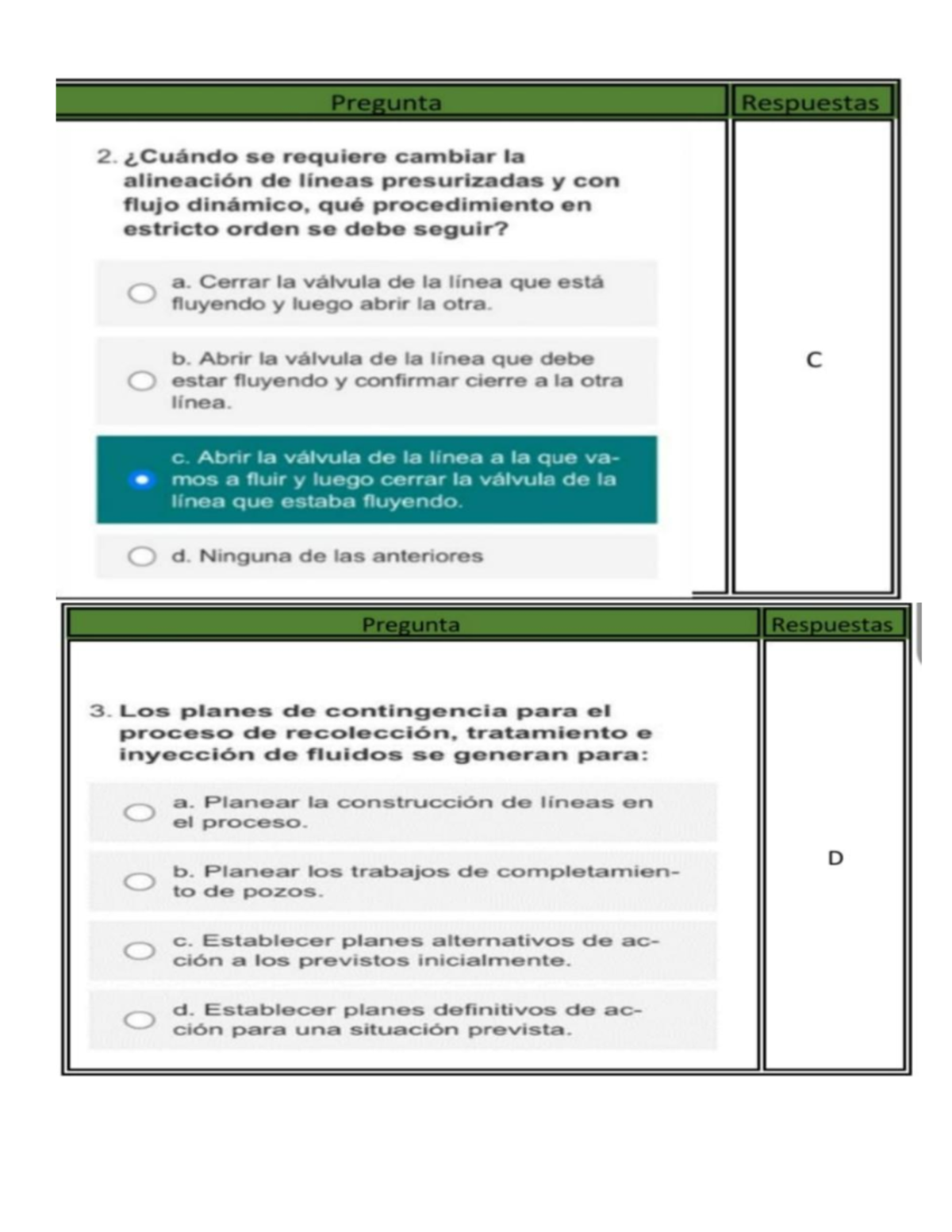 Preguntas de operador - Pregunta Respuestas 2. se requiere cambiar la ...