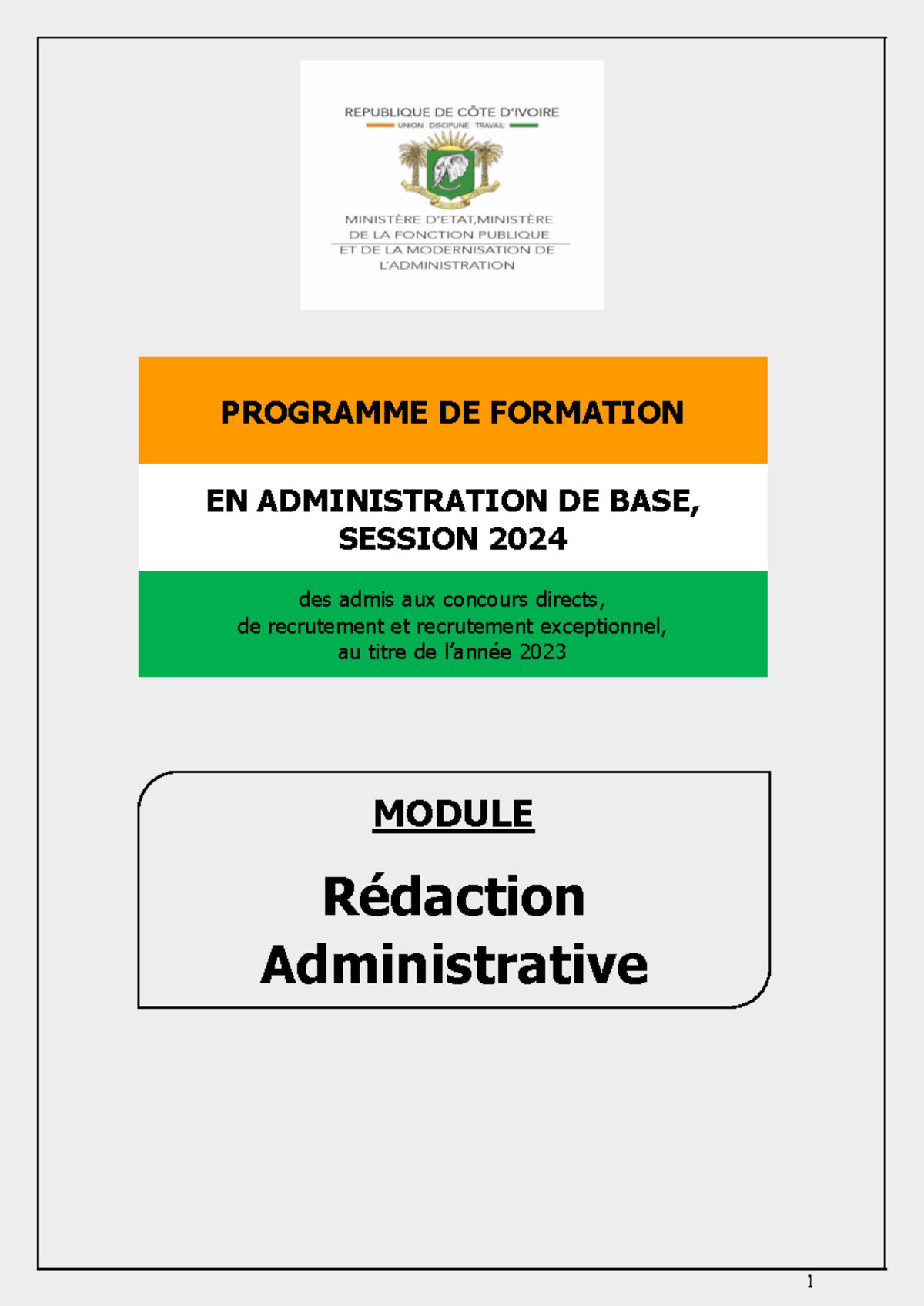 Rédaction Administrative - Module de Formation en Administration 2024 ...