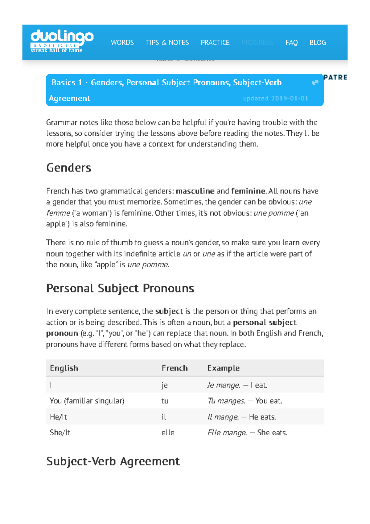 Duolingo · Tips and Notes @ duome - ··········· Table of Contents ...