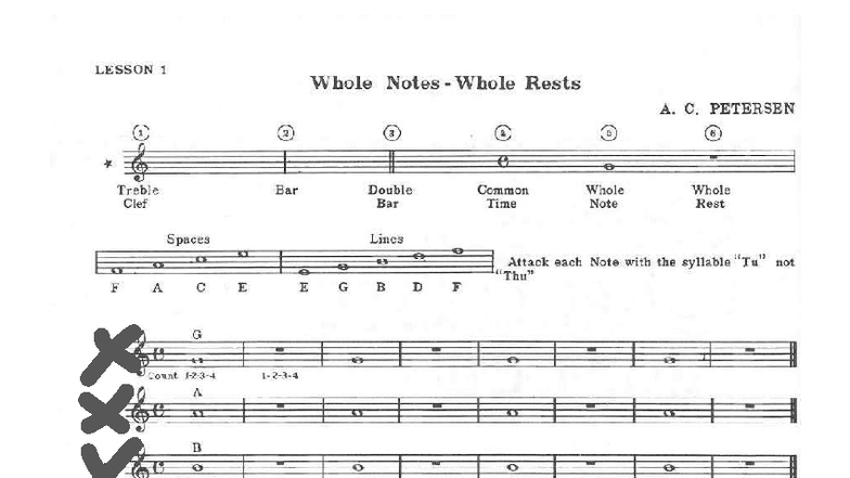LESSON 1: Whole Notes and Rests for Flute (A.C. Petersen) - Studocu