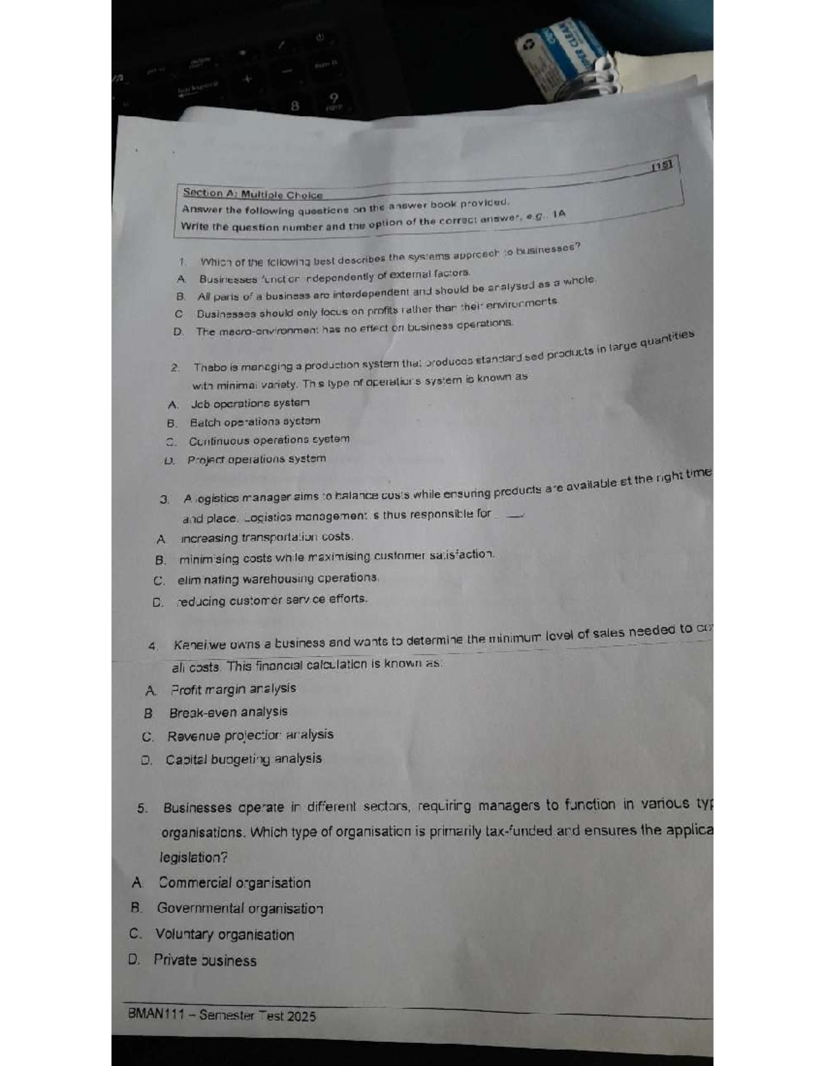 Final Exam Review Notes for Course Code: [Insert Course Code Here ...