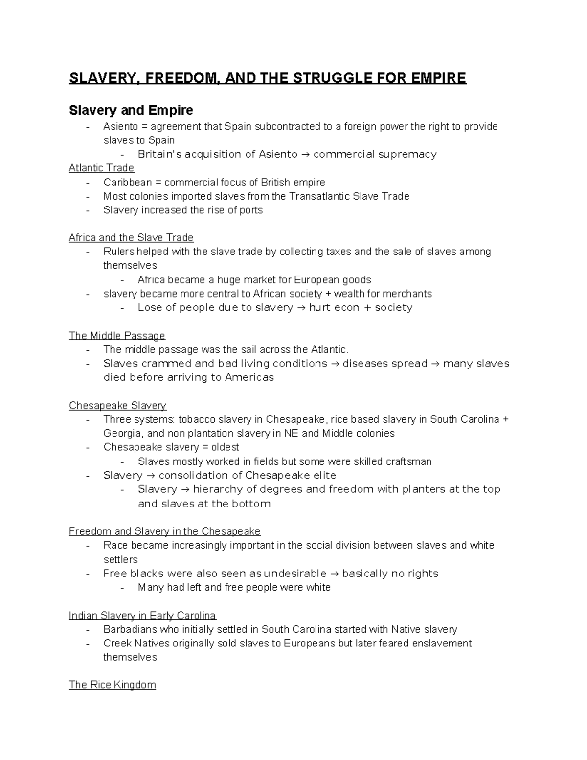 Slavery, Freedom, and Empire: The American Colonial Experience ...