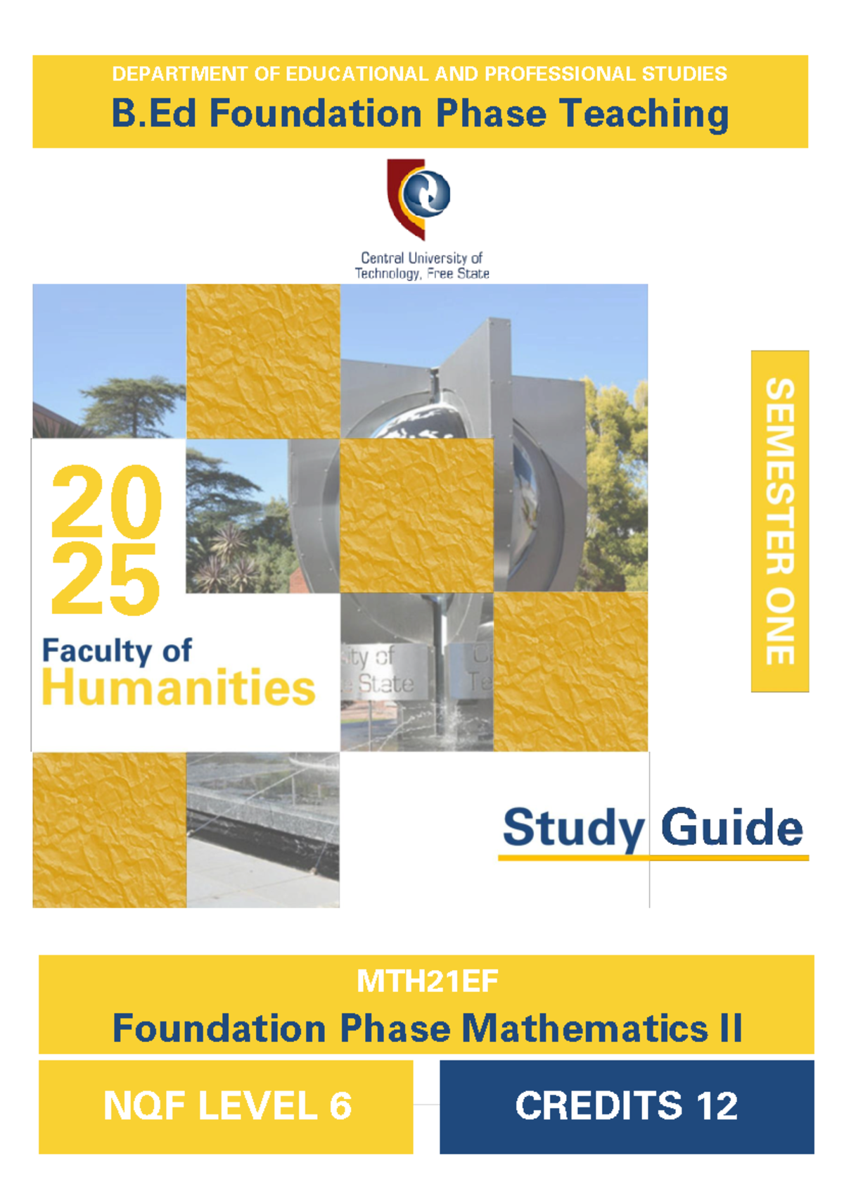 MTH21EF Foundation Phase Mathematics II Study Guide 2025 - Studocu