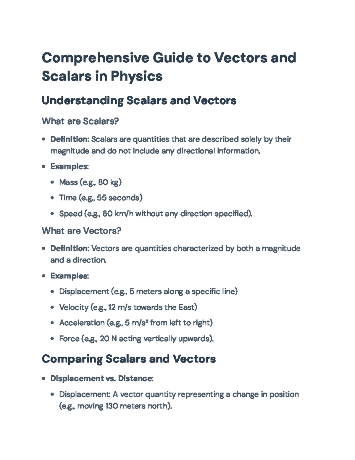 Comprehensive Guide to Scalars and Vectors in Physics - Comprehensive ...