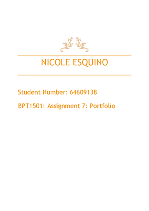 BPT1501 Assignment 6 - I (full names and surname): Jade Adelaide Lewis ...