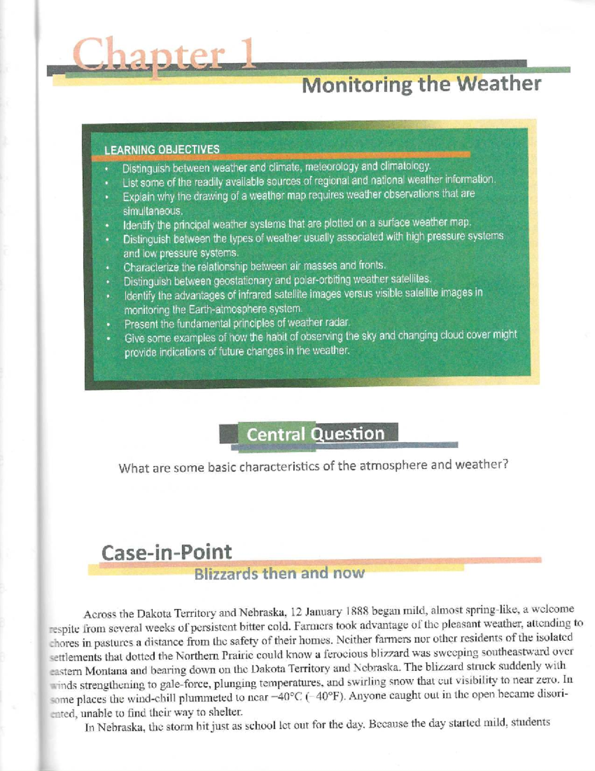 Chapter 1: Monitoring the Weather - Key Concepts and Historical Events ...