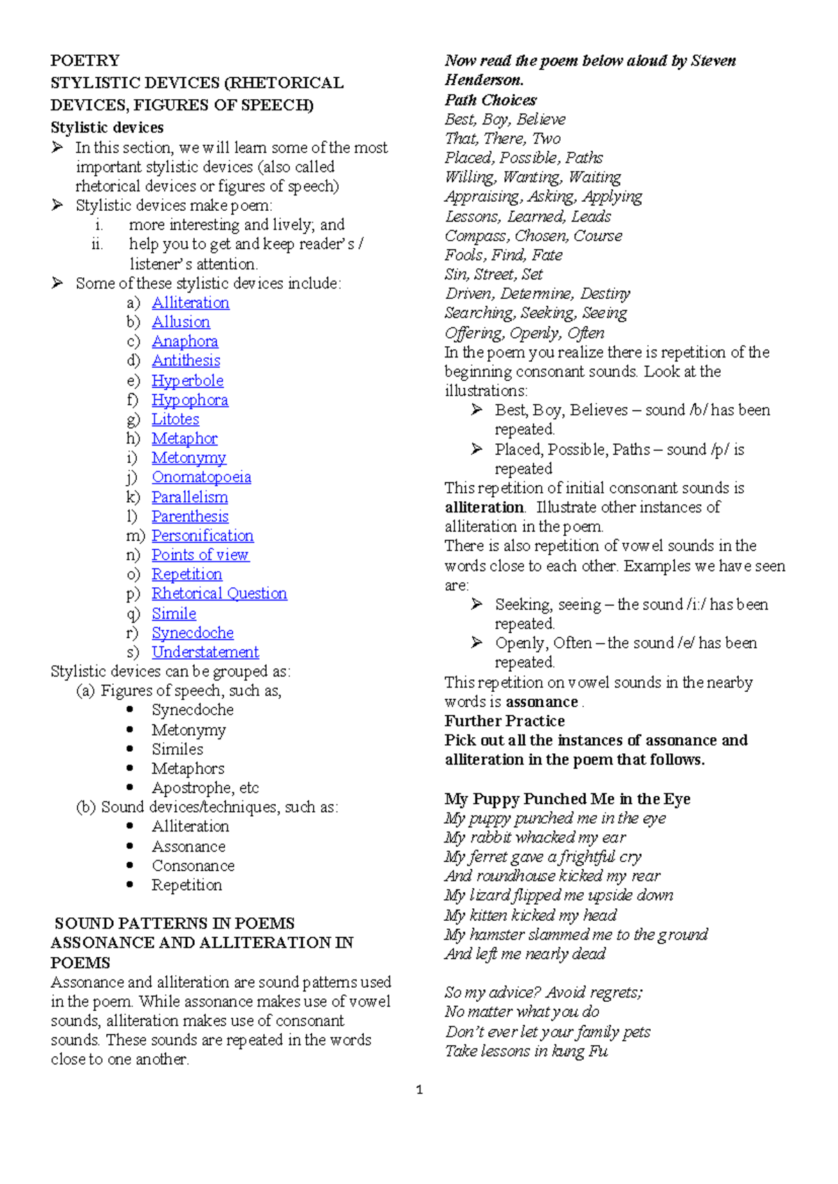 Understanding Stylistic Devices in Poetry: Rhetorical Strategies and ...