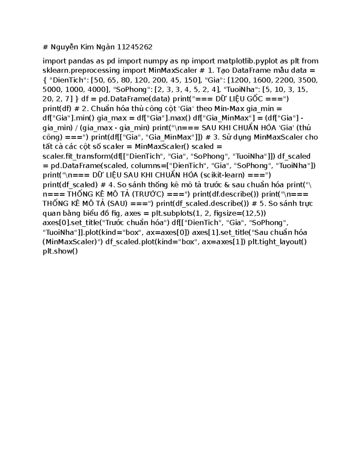 # Case Study: Data Normalization Techniques in Python (CS 112) - Studocu