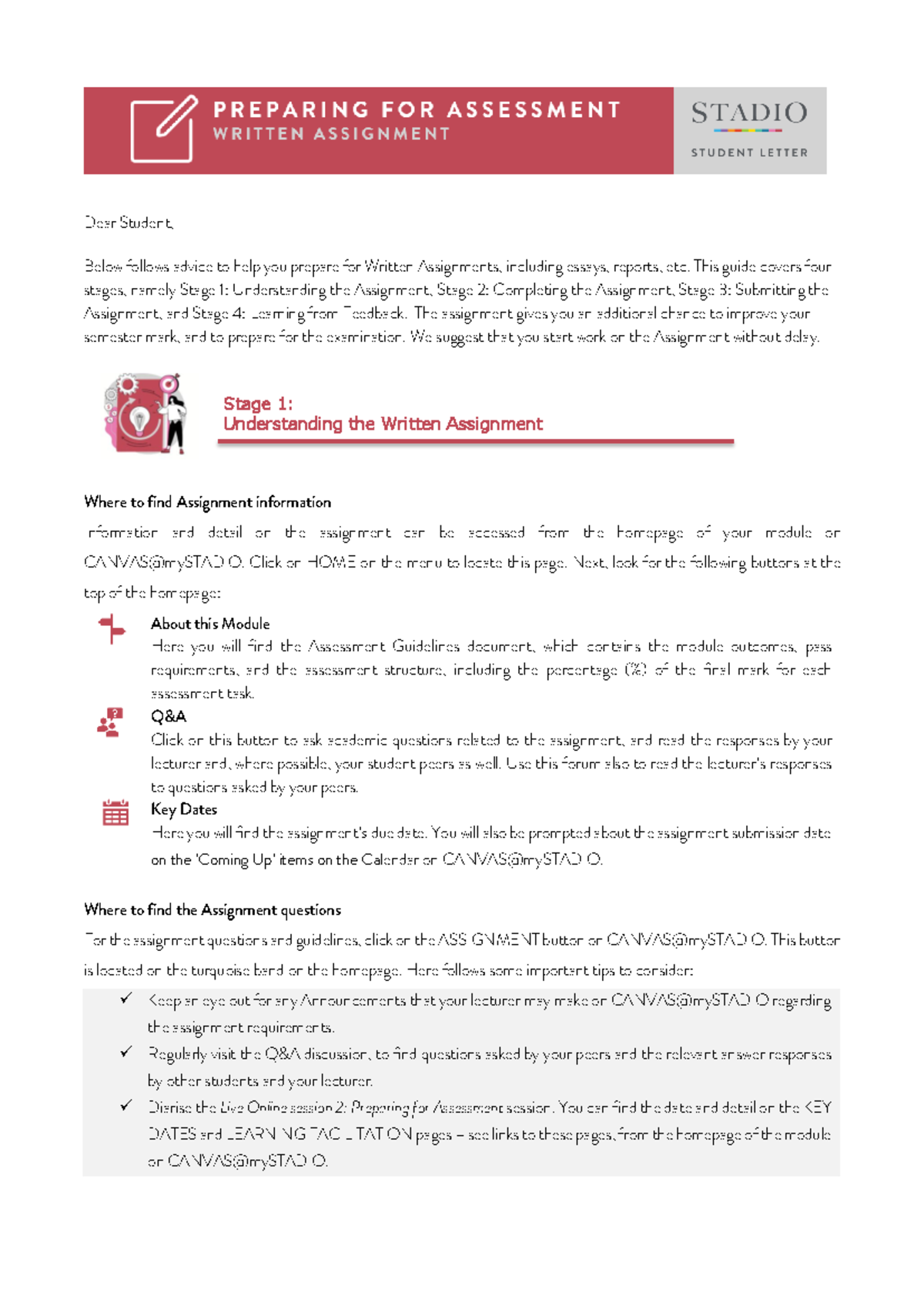 STADIO 101: Tips for Success in Written Assignments Preparation - Studocu