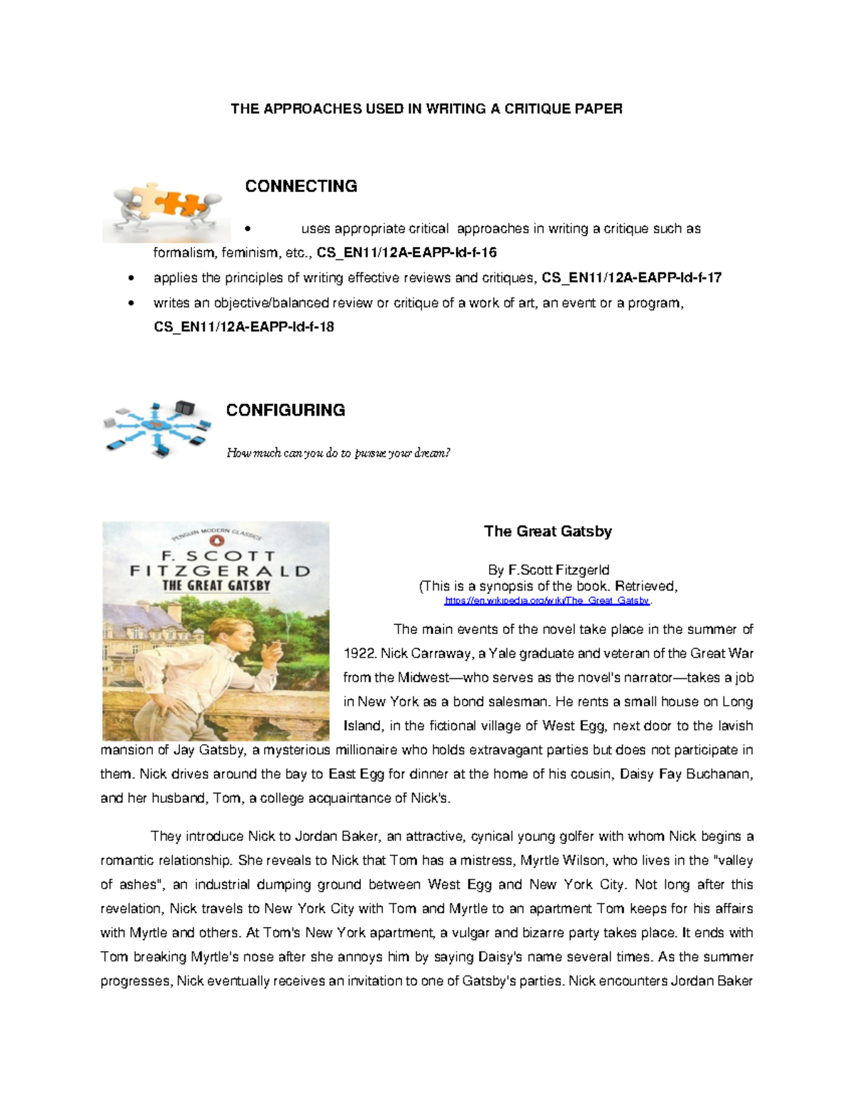 Week 10 Day 1 Lecture: Critique Writing Approaches in Literature - Studocu