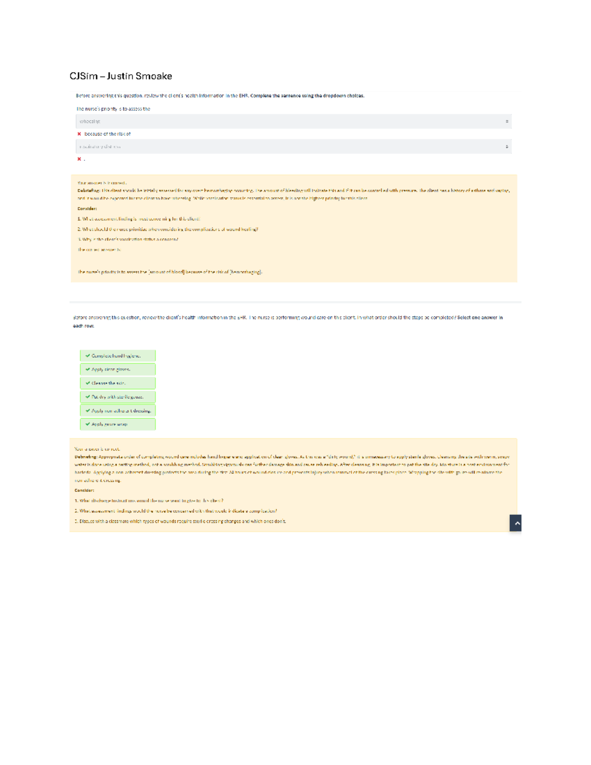 CJSim Health Assessment: Wound Care Prioritization & Complications ...