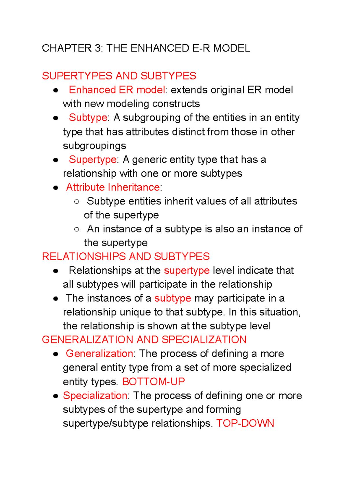 Chapter 3 THE Enhanced ER Model - CHAPTER 3: THE ENHANCED E-R MODEL SUPERTYPES AND SUBTYPES ...