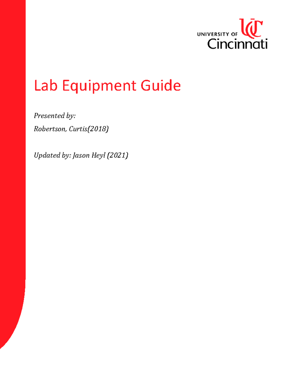 Laboratory Equipment Guide - Presented by: Robertson, Curtis(2018 ...