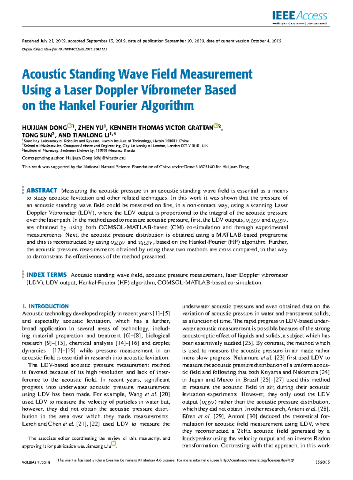 Acoustic Standing Wave Field Measurement Using LDV and Hankel Fourier Algorithm - Studocu