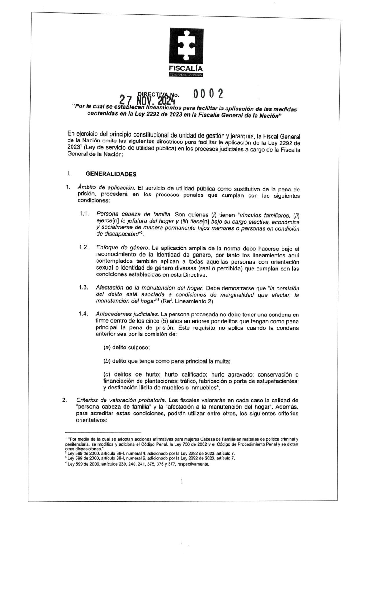 Directiva 02 de 2024: Implementación de la Ley 2292 de Utilidad Pública ...
