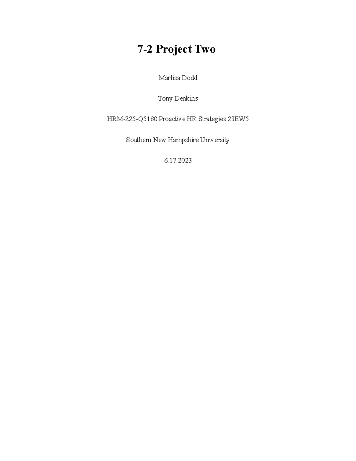 HRM 225: Project 7-2 - Analysis of Handbook Errors and HR Role - Studocu