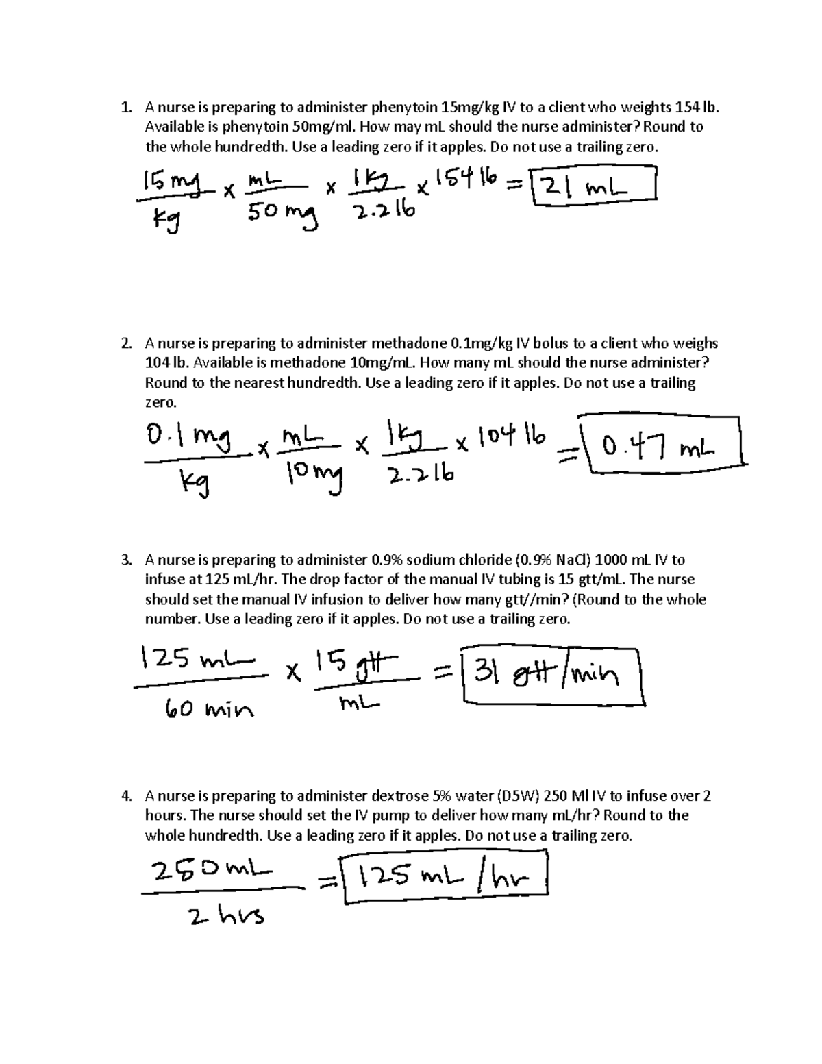 Med Math: Calculating IV Meds for Mental Health Patients - Studocu