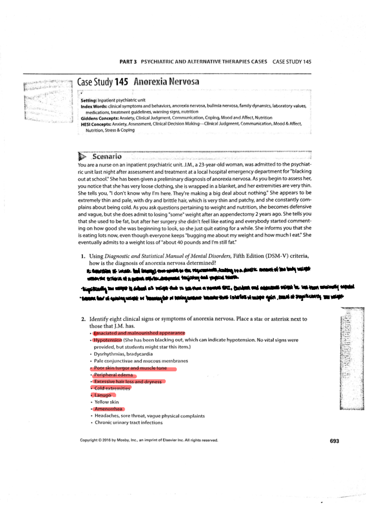 Case study MH - A. Restriction of intake food (energyl thatrelates to ...