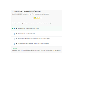 [Solved] Which of the following is a quantitative research method - Introduction to Sociology ...