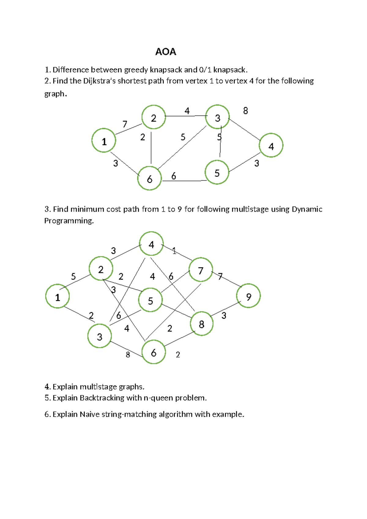 AOA 2023 Quiz - Problem Solving Techniques & Algorithms Question Bank ...