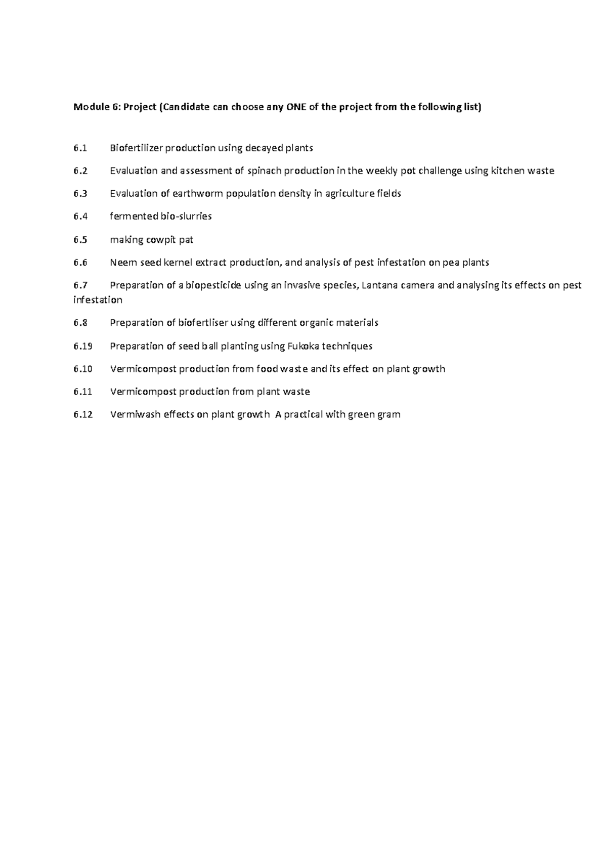 Module 6: Project Topics for MOOC - Choose Your Focus Area - Studocu