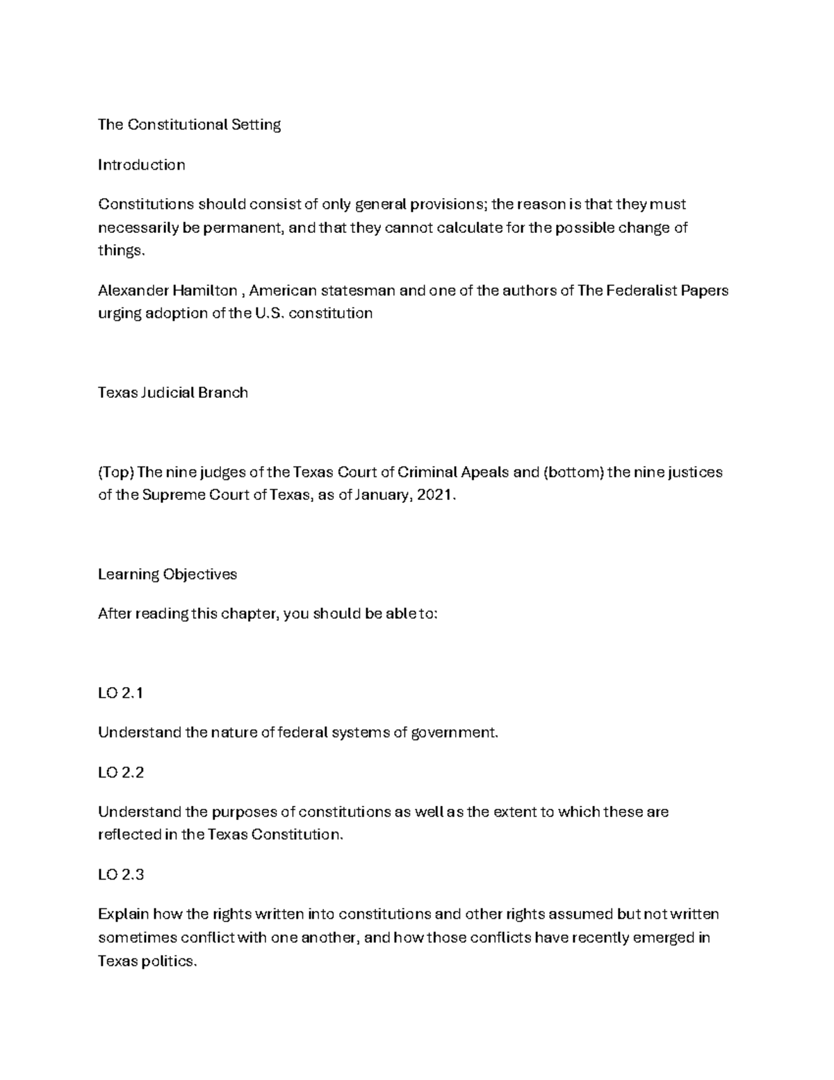 Texas Constitution: History, Features, and Reform Needs (POL 101) - Studocu