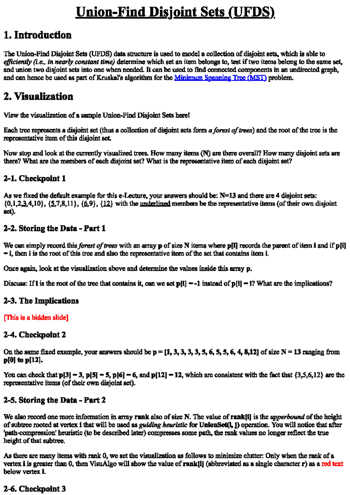 Union Find Disjoint Set - CS2040 - NUS - Studocu