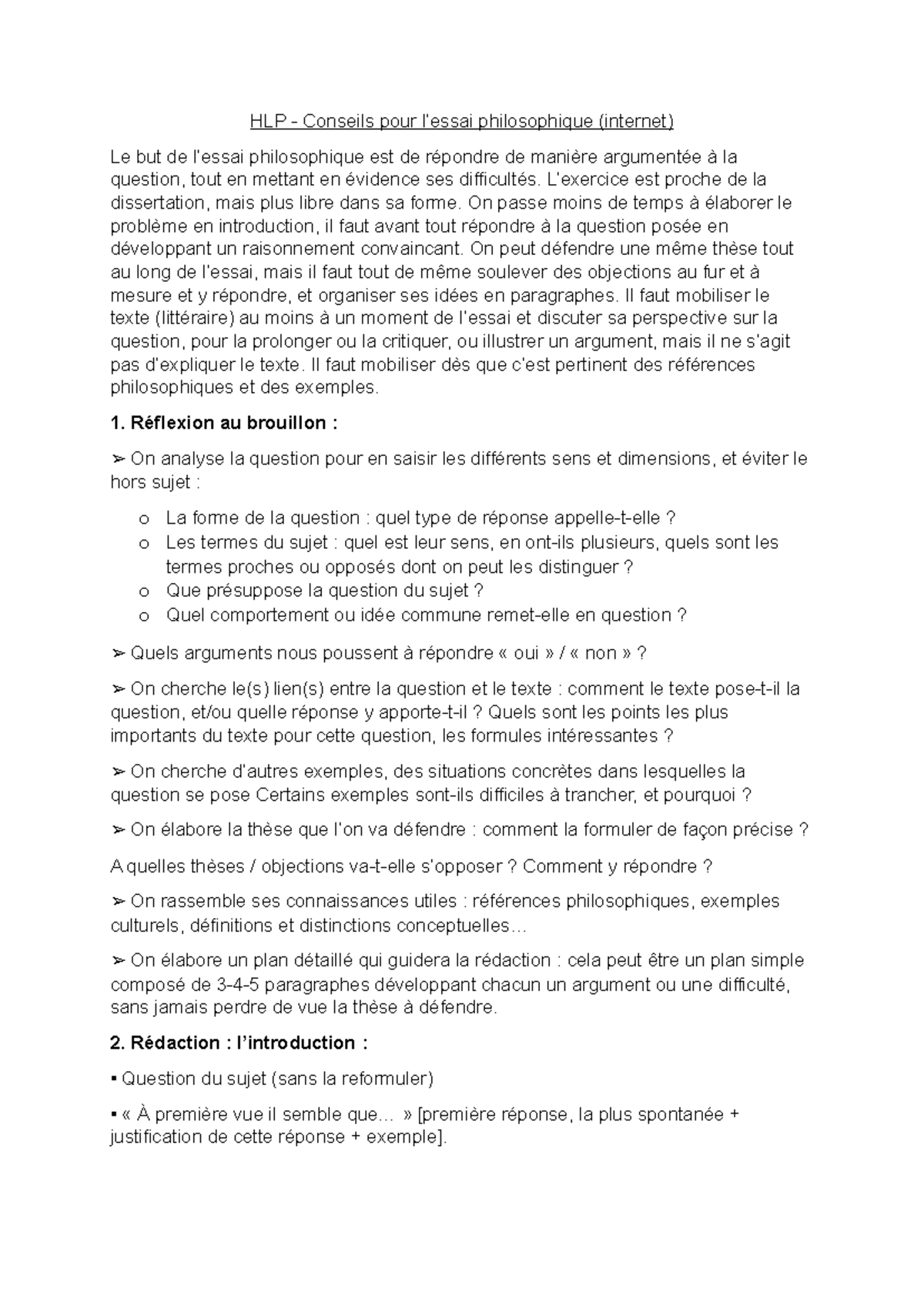 Méthodologie de l'essai philosophique HLP : conseils et étapes clés ...