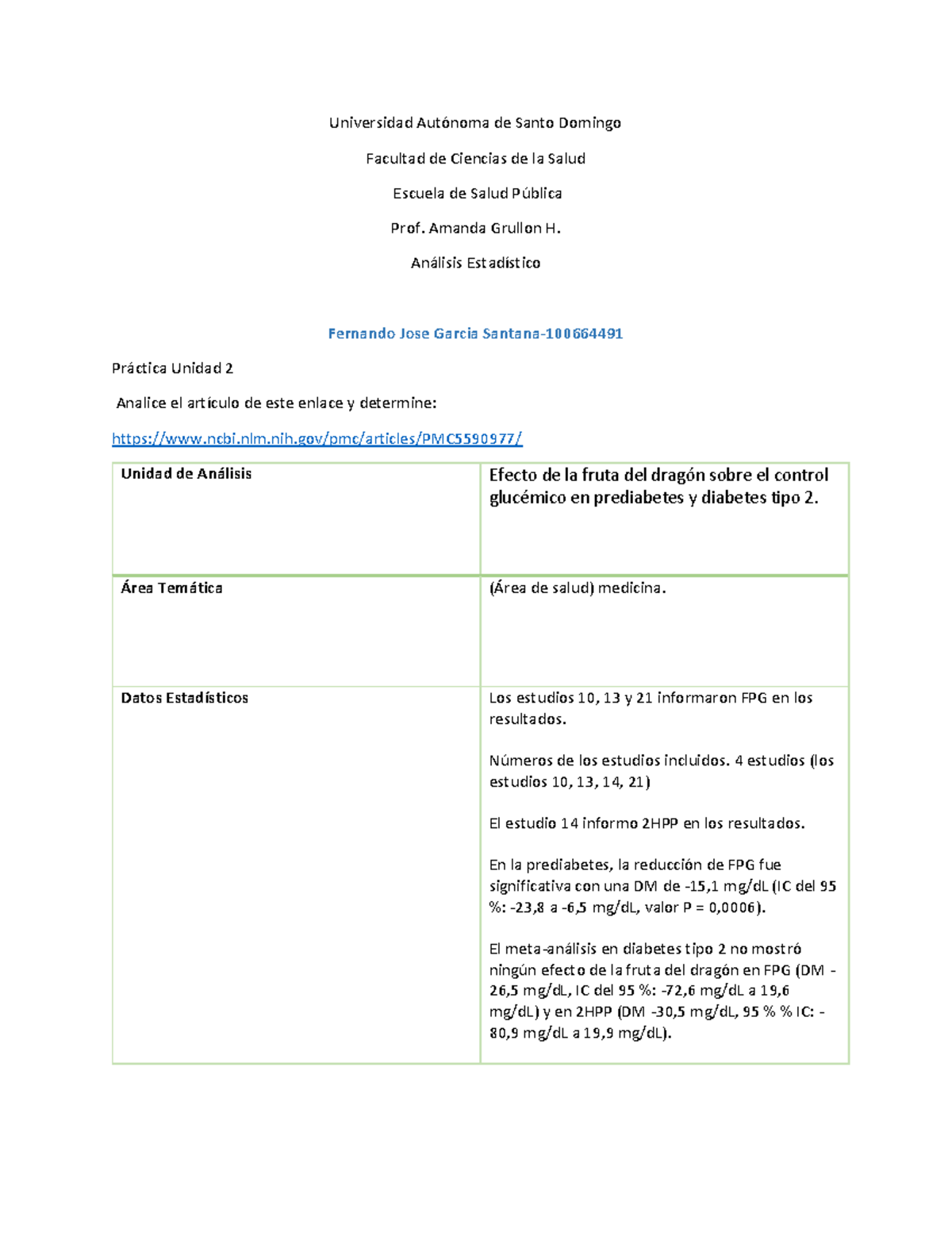 LAB de biometria practica 2 - Universidad AutÛnoma de Santo Domingo ...