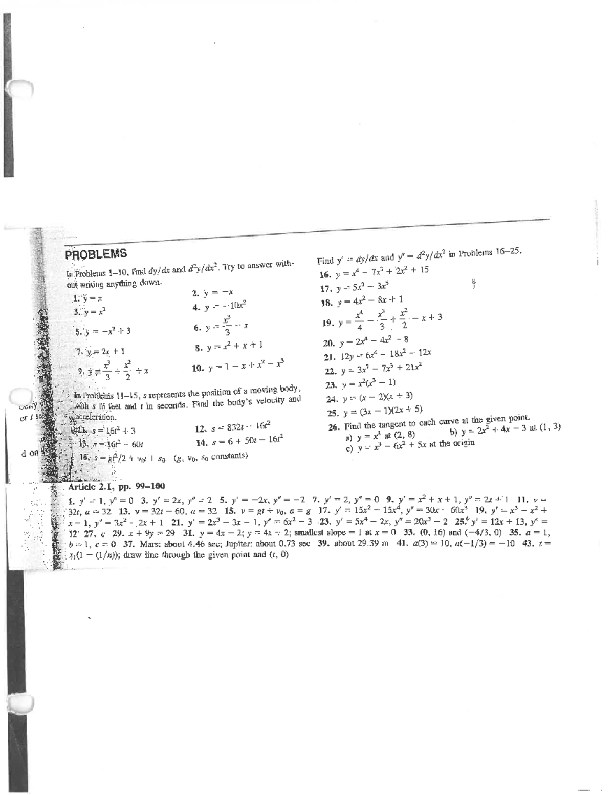 3.3a Supplement - More Practice Problems in Calculus - Studocu
