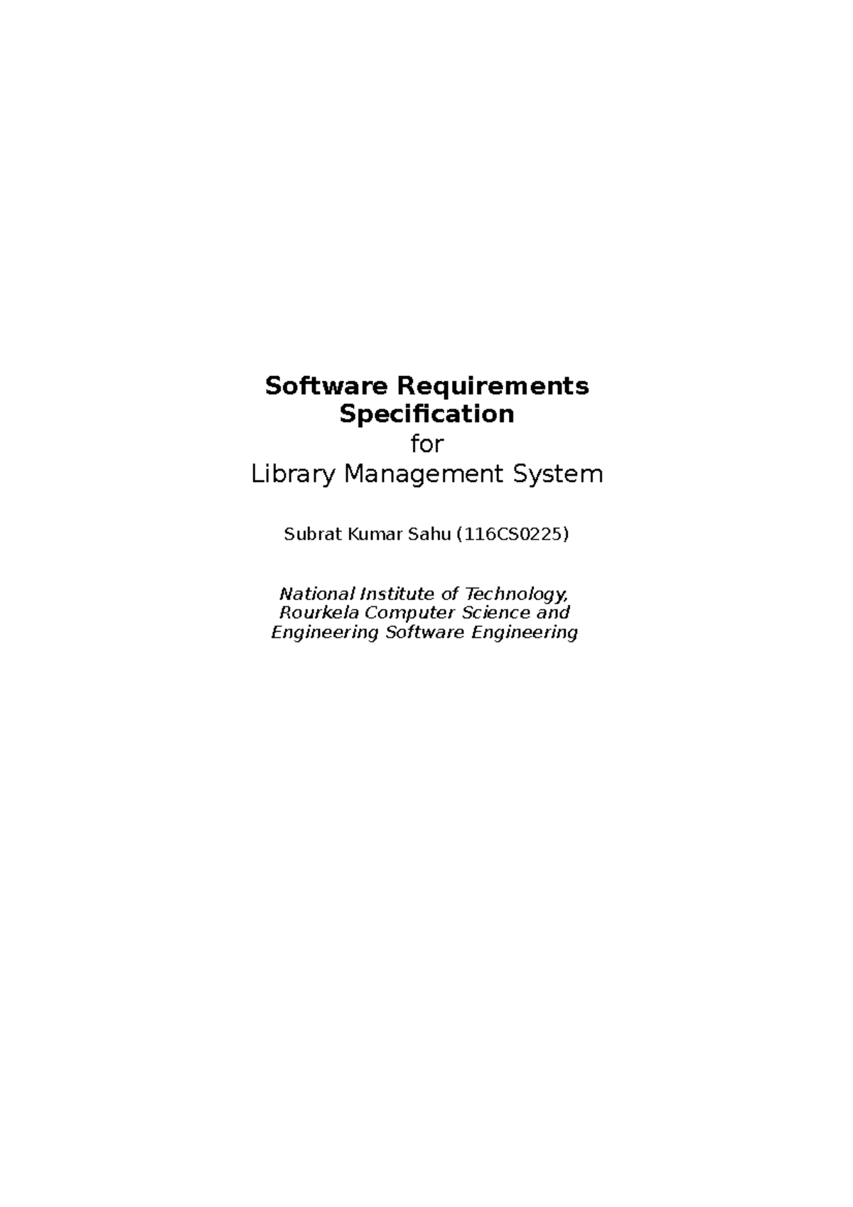 Library Management System SRS - Software Requirements Specification for ...
