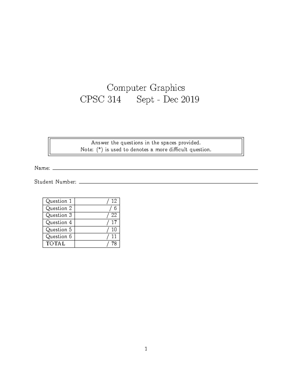 Final-Vsep2019 - 3211 - Computer Graphics CPSC 314 Sept - Dec 2019 ...