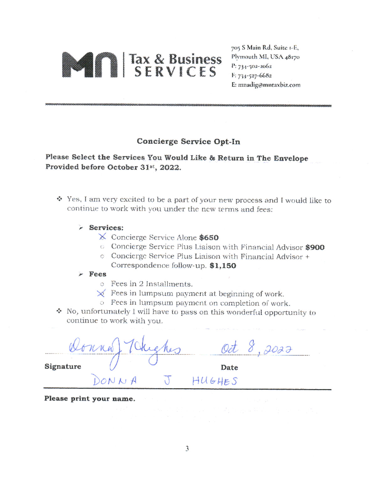Concierge Service Opt-In Form Submission - Suite MN Tax Business - Studocu