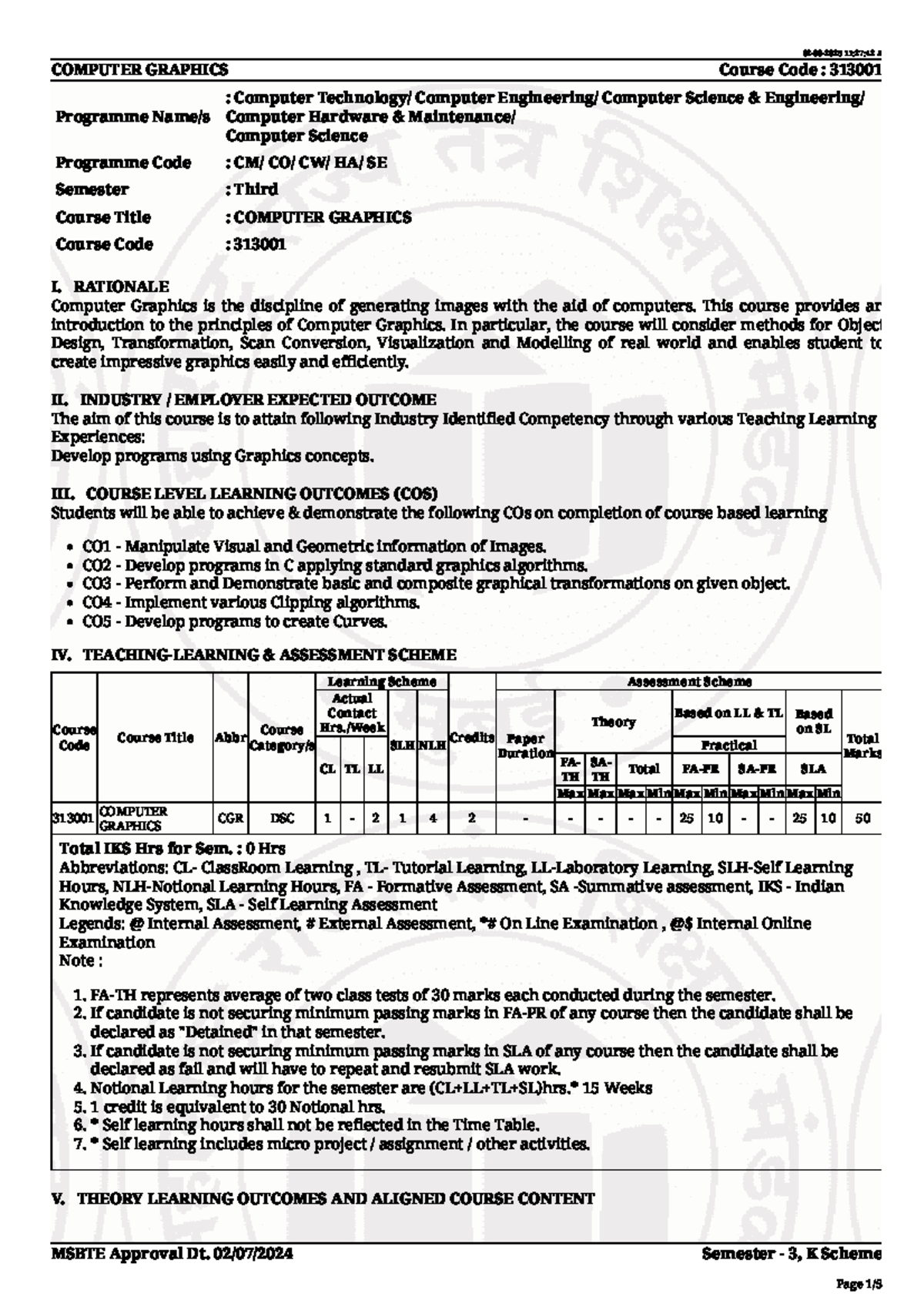 Computer Graphics Course Notes - 313001 (Semester 3) - Studocu