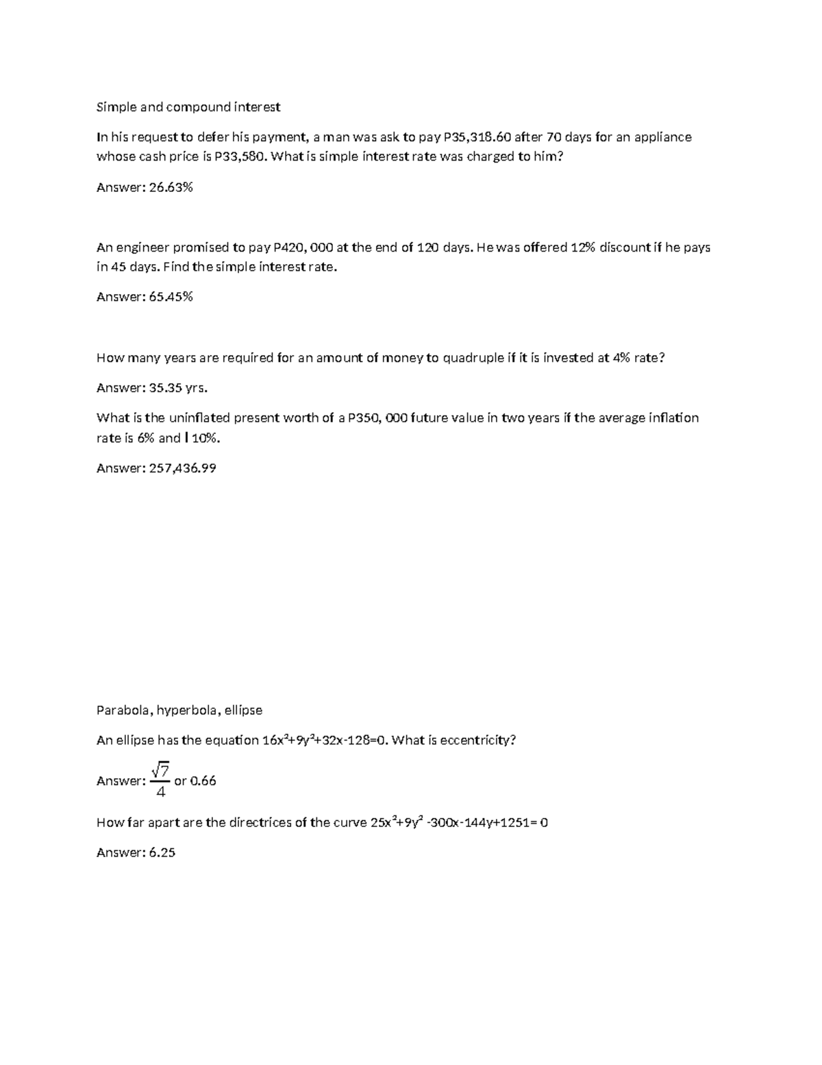Simple and Compound Interest Analysis: Examples and Solutions - Studocu