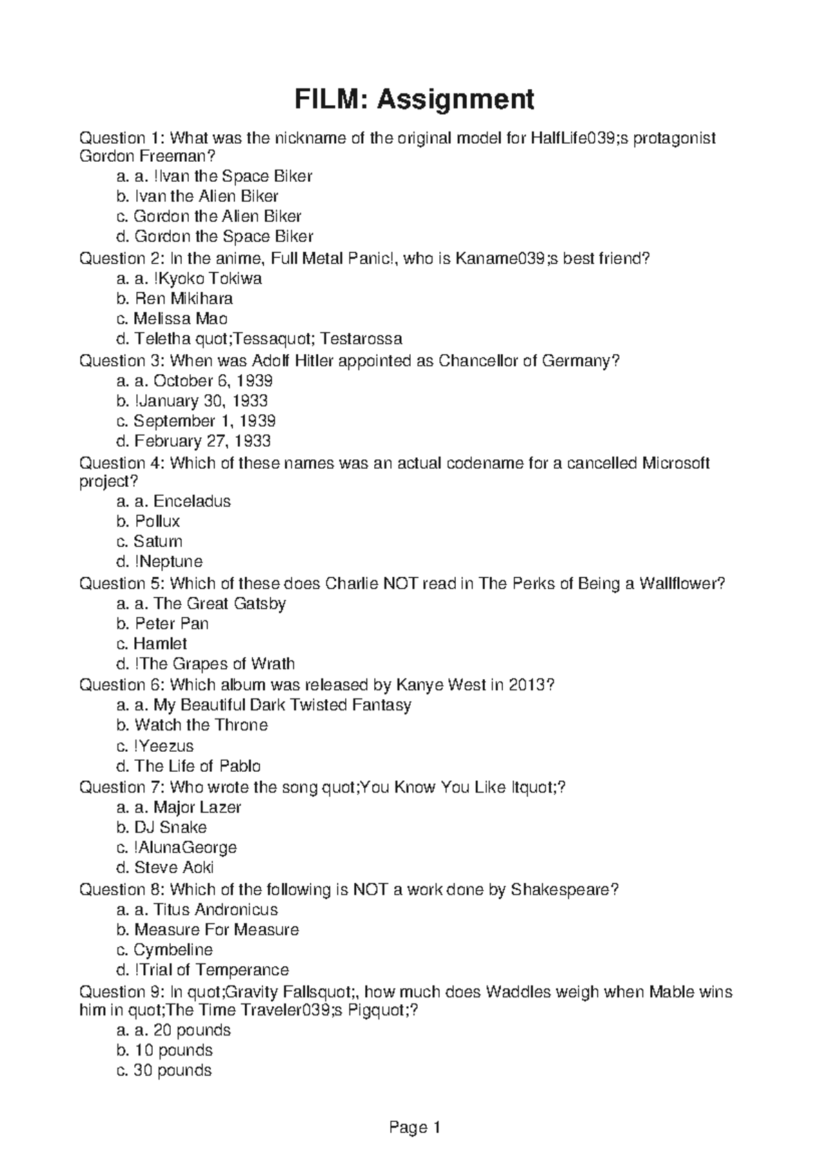 FILM152-Diagram-6 - FILM152-Midterm-5 - FILM: Assignment Question 1: What was the nickname of ...